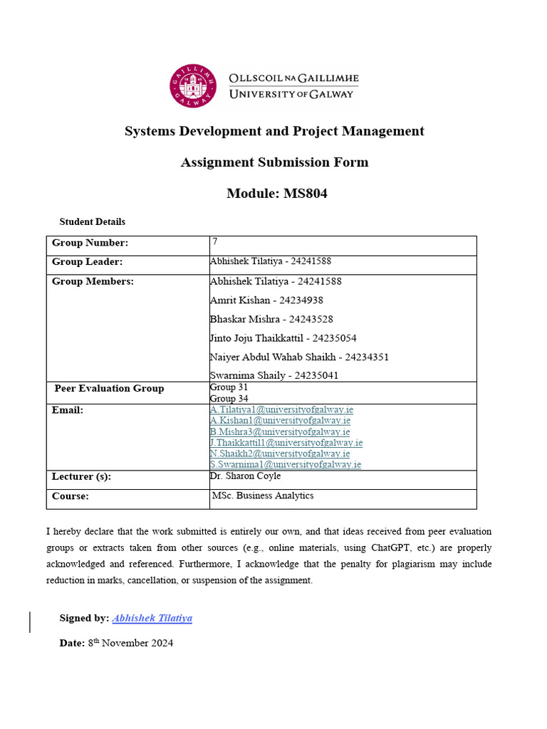 Group 7 - Final Submission For Group Assignment | PDF | Use Case | Databases