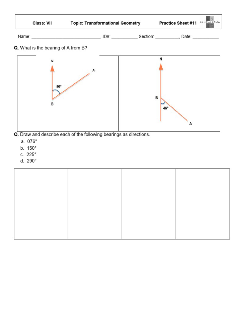 Practice Sheet 11 Bearings | PDF