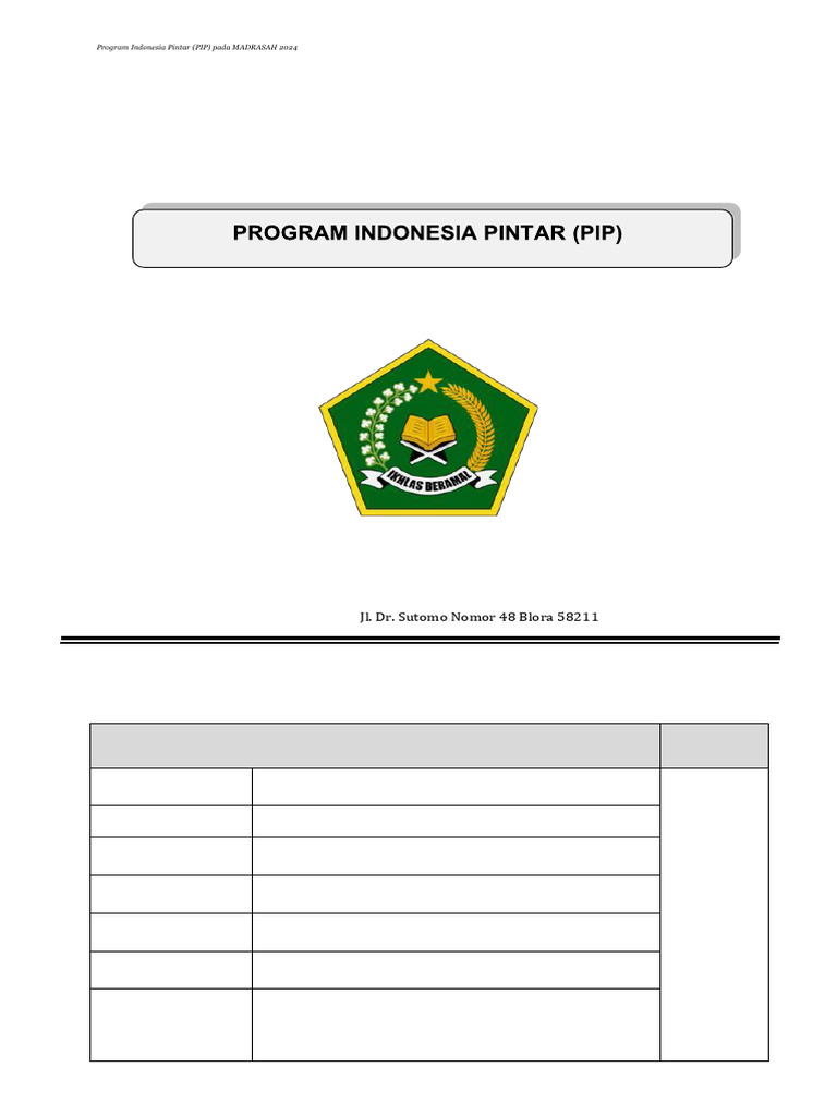 Monitoring PIP Madrasah Blora 2024 | PDF