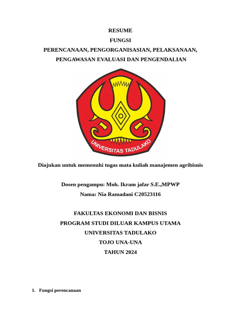 Resume Agribisnis Nia-1 | PDF