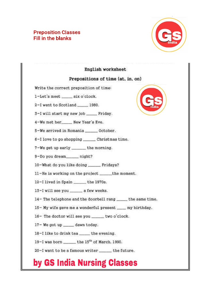 Preposition Clas | PDF