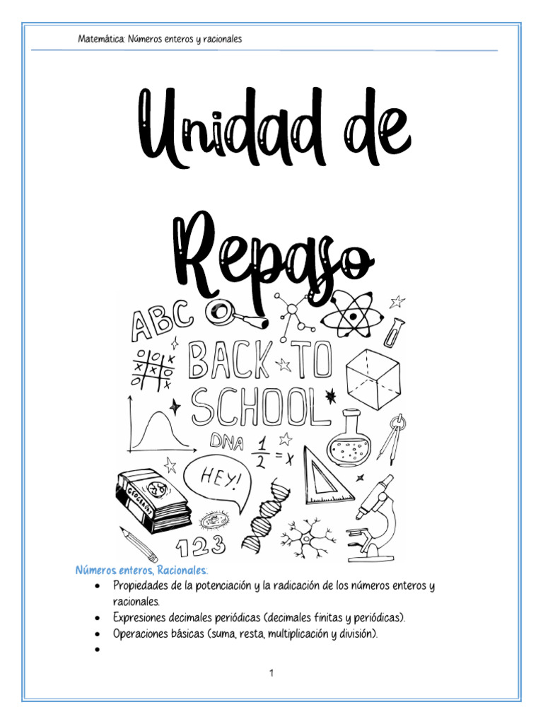 1.números Enteros y Racionales | PDF | Números | Exponenciación