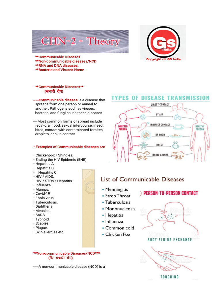 Communicable & Non-communicable Diseases | PDF | Virus | Non ...