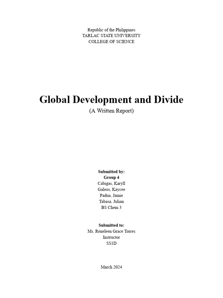 Understanding Global Development Divide | PDF | Sustainability ...