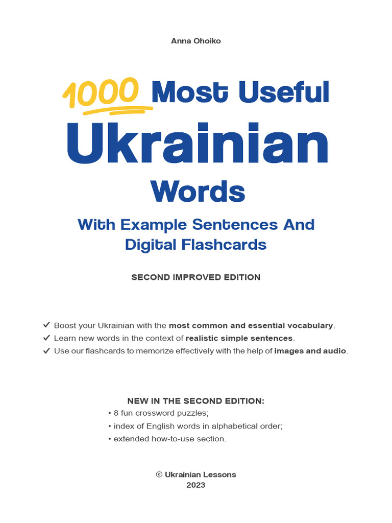 1000 Ukrainian Words 2.0 Ukrainian Lessons LOOK INSIDE | PDF | Stress ...