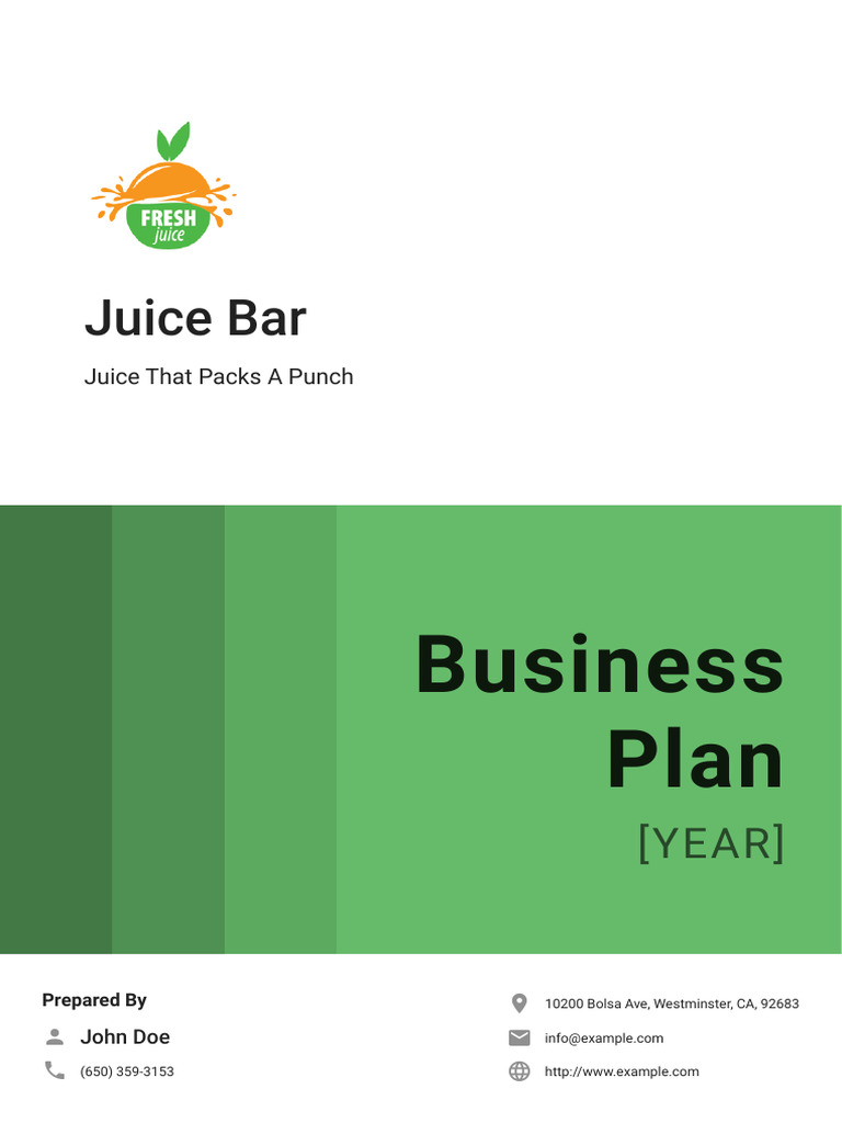 Juice Bar Business Plan Example | PDF | Expense | Startup Company