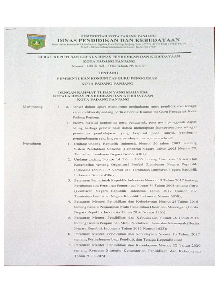 SK-Deskripsi-Kegiatan Dipa Sebagai Penggerak Komunita GP Padang Panjang - Compressed | PDF ...