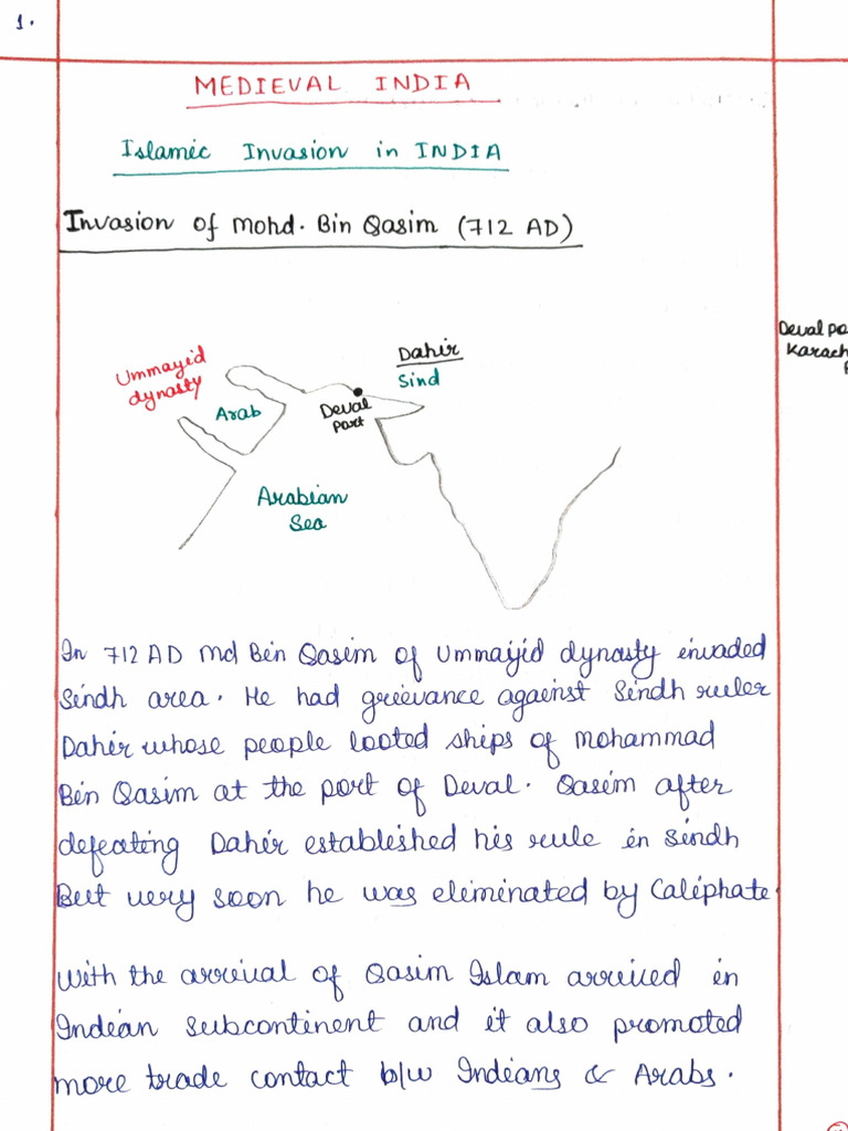 Medieval India History Vision IAS Hand Written 2021-1-Cropped | PDF