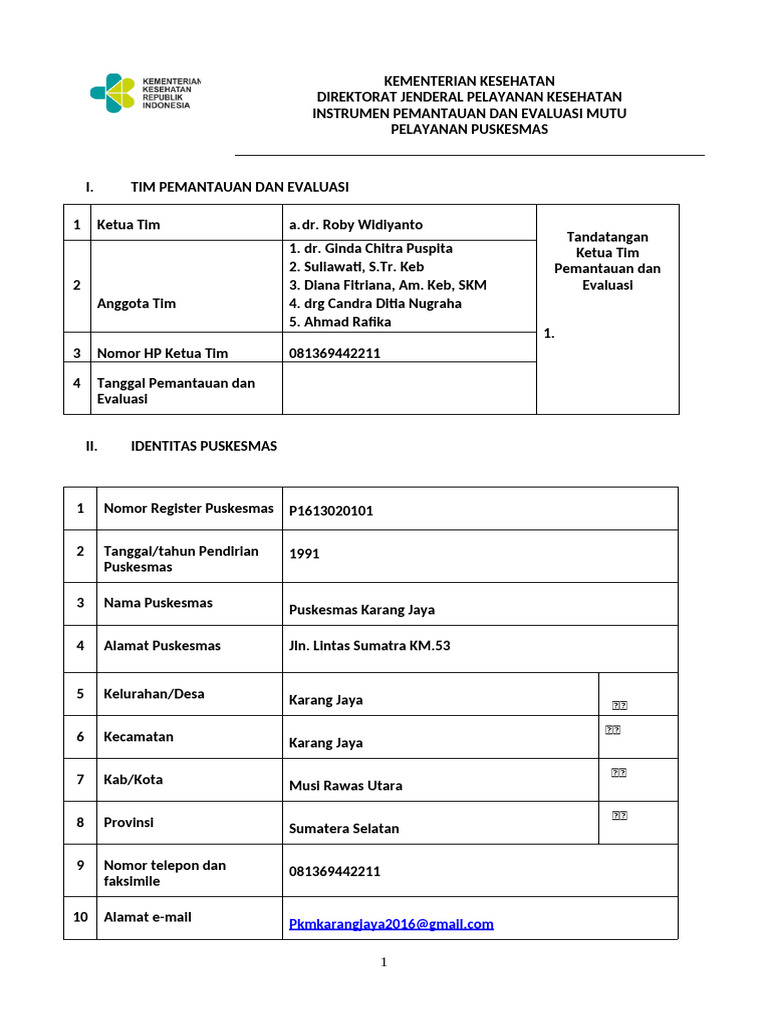 Instrumen Monev Juni 2021 | PDF
