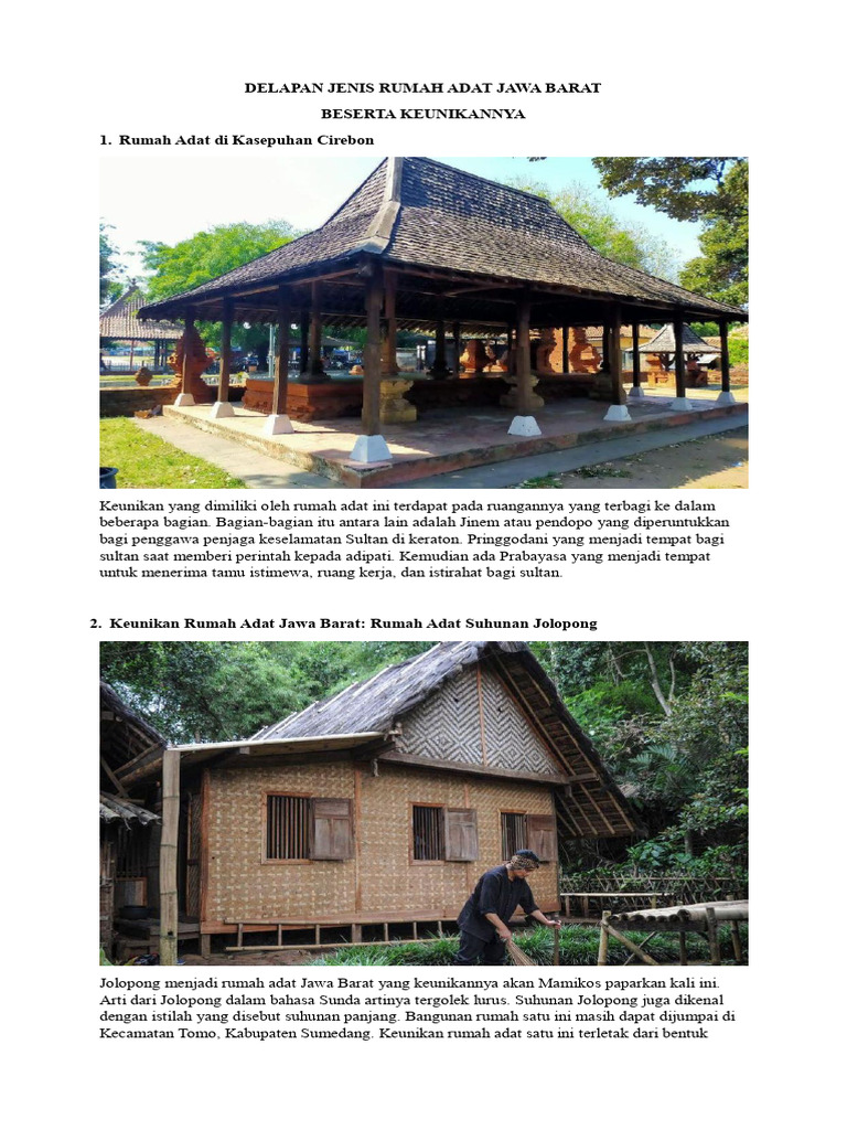 Keunikan Rumah Adat Suhunan Jolopong | PDF | Kajian Bahasa Asing