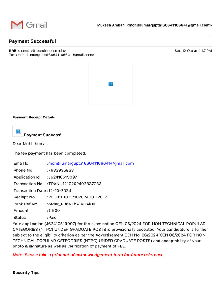 Payment Successful | PDF