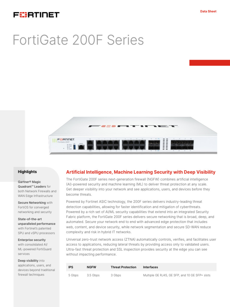 fortigate-200f-series | PDF | Security | Computer Security