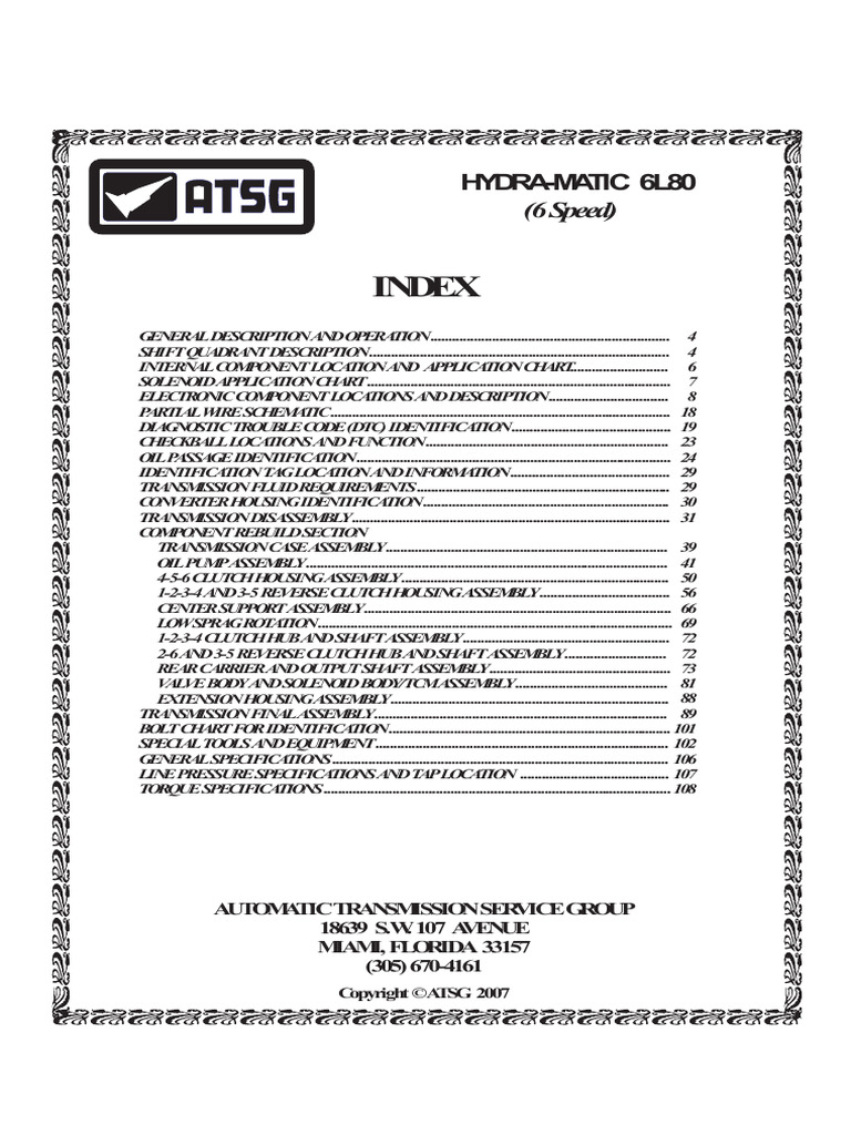 Atsg 6L80 | PDF