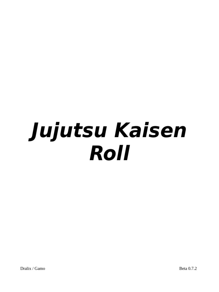 JJK Roll Manual Beta | PDF
