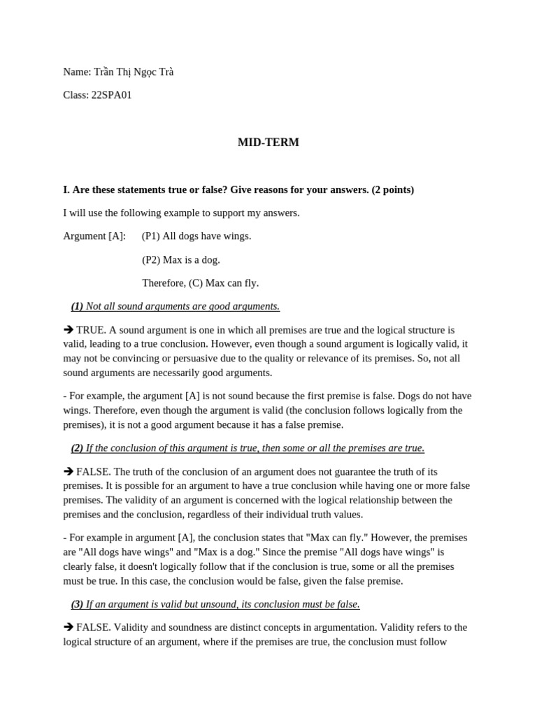 Ôn Gi A Kì - Critical Thinking | PDF | Argument | Logical Consequence