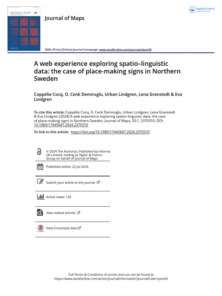 A Web Experience Exploring Spatio Linguistic Data The Case of Place-Making Signs in Northern ...