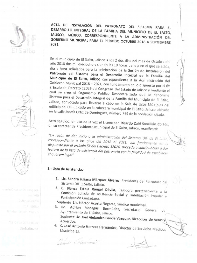 Acta Instalacion de Patronato | PDF