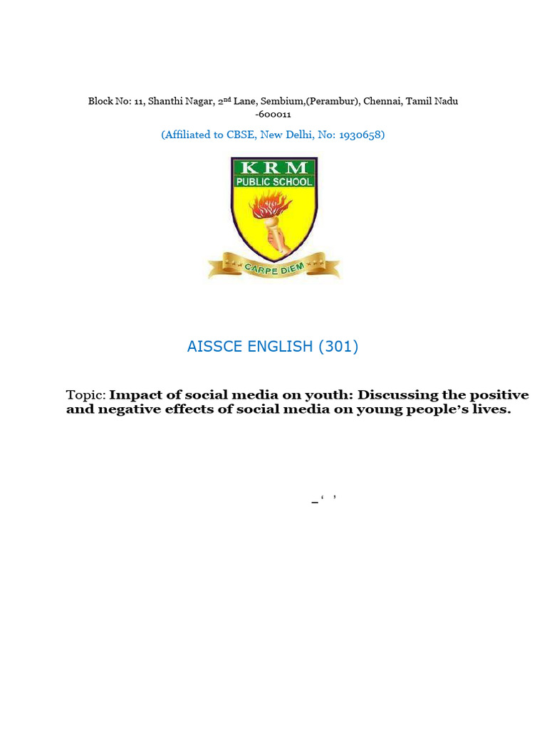 GR 12 Project File - Front Page - English | PDF