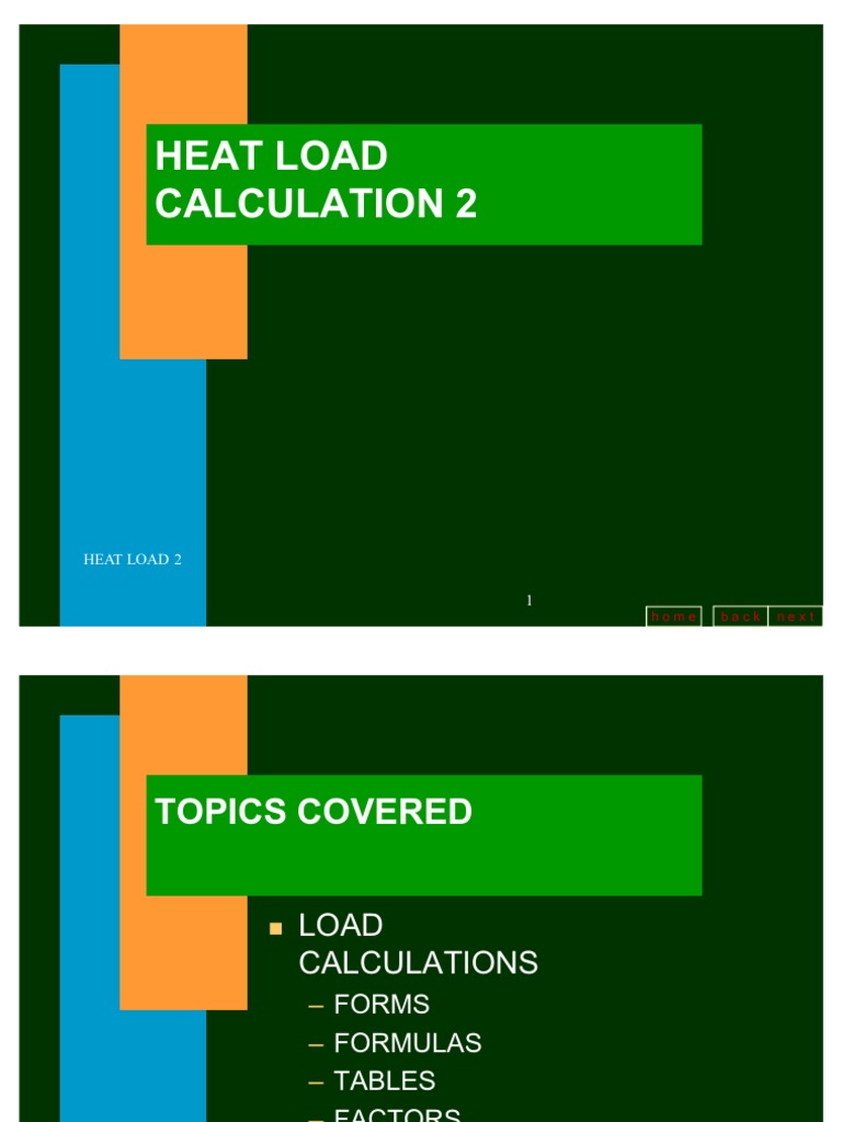 Heatload Calculation 2 Pdf Hvac Duct Flow