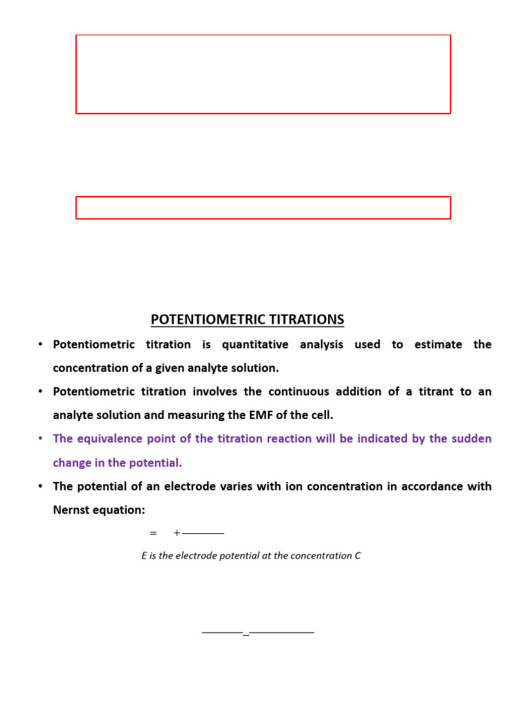 Potentiometric Titration of Ferrous Ions | PDF | Titration | Chemistry
