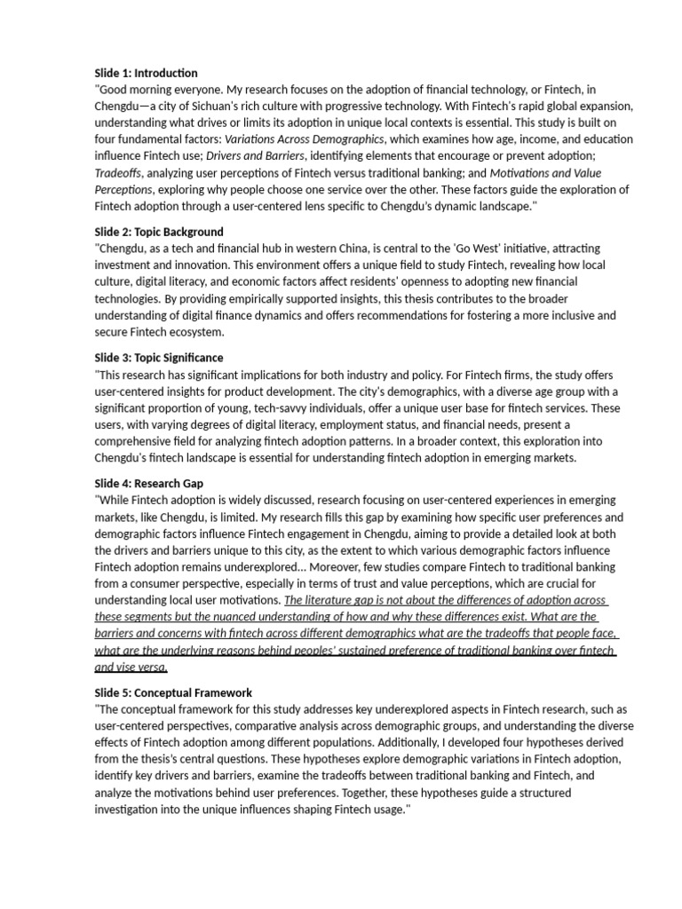 Thesis Speech | PDF | Survey Methodology | Sampling (Statistics)