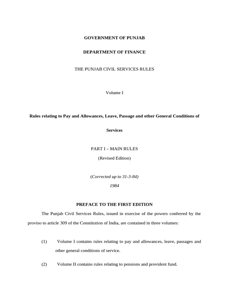 Civil Service Rules 1 | PDF | Employment | Salary