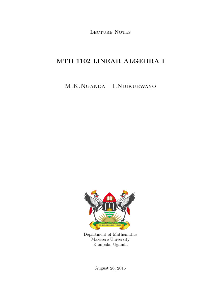 LA Lectures | PDF | Matrix (Mathematics) | Linear Map