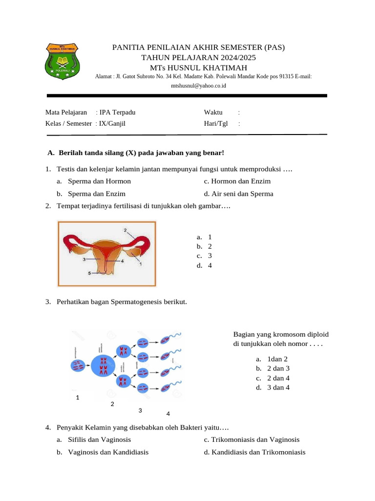 Soal Pas Ipa Kelas Ix 2024 | PDF | Sains & Matematika