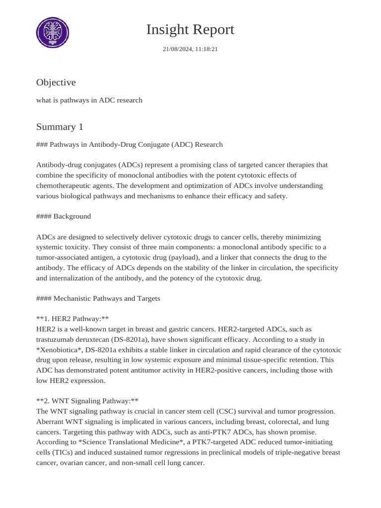 Insight Report - What Is Pathways in ADC Research | PDF | Biology ...
