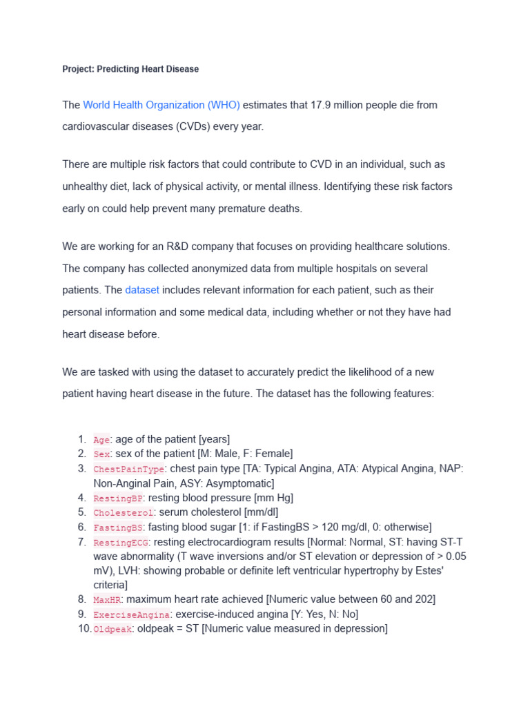 Project - Predicting Heart Disease | PDF | Cardiovascular Diseases ...
