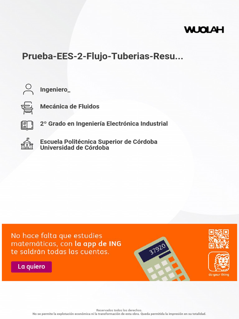 Flujo en Tuberías: Prueba EES 2 | PDF | Tecnología
