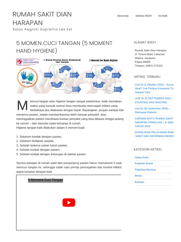 5 Momen Cuci Tangan di Rumah Sakit | PDF