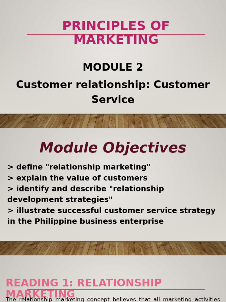 Principles of Marketing (Module 2) | PDF | Customer Relationship Management | Marketing