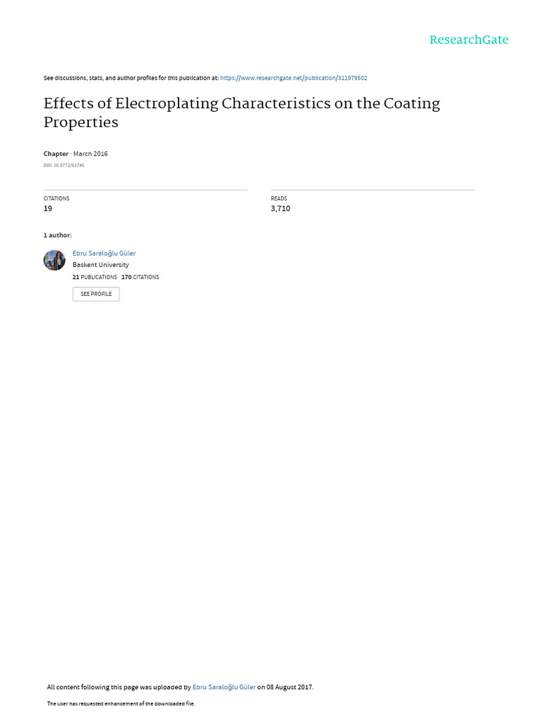 Effects of Electroplating Characteristics On The C | PDF | Surfactant ...