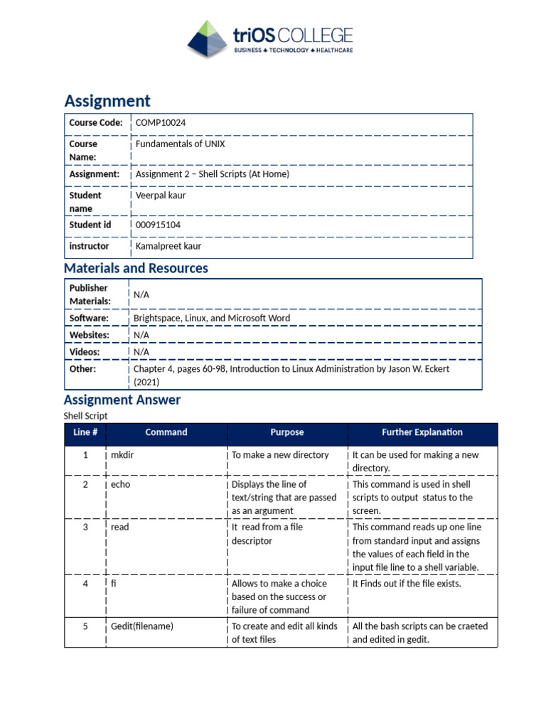 UNIX Shell Scripting Guide | PDF