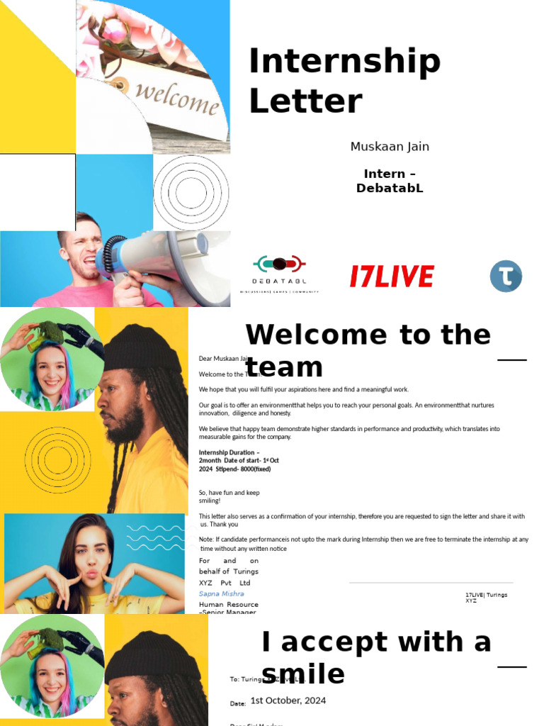 Welcome Letter - Muskaan Jain | PDF