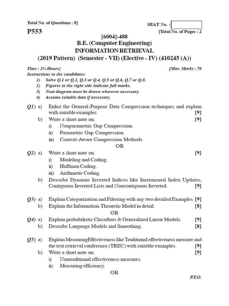 Sppu Ir Apr 2023 | PDF | Information Retrieval | Applied Mathematics