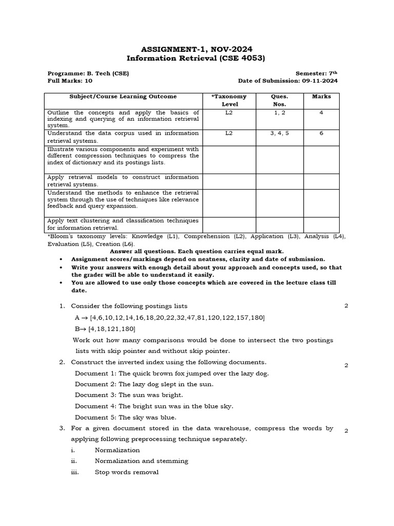 Assignment_1 | PDF | Information Retrieval | Information