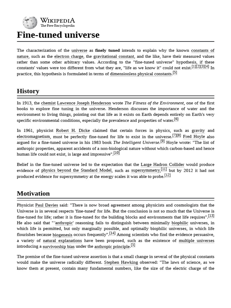 Fine-tuned_universe | PDF | Physical Cosmology | Cosmology