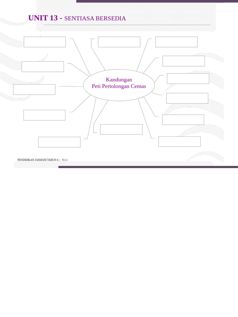 Lembaran Kerja Pendidikan Kesihatan Tahun 6 - Unit 13 Sentiasa Bersedia | PDF