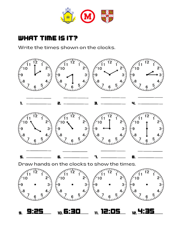 Telling Time Clocks - 5 Ano | PDF | Career & Growth | Teaching Methods ...