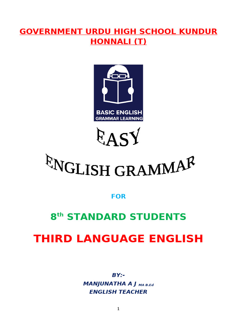 8th Grade English Basics | PDF | Part Of Speech | Grammatical Gender