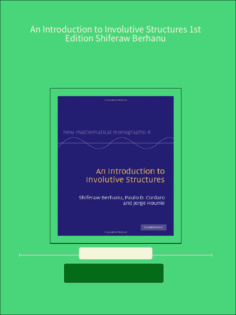 An Introduction To Involutive Structures 1st Edition Shiferaw Berhanu | PDF | Mathematical ...