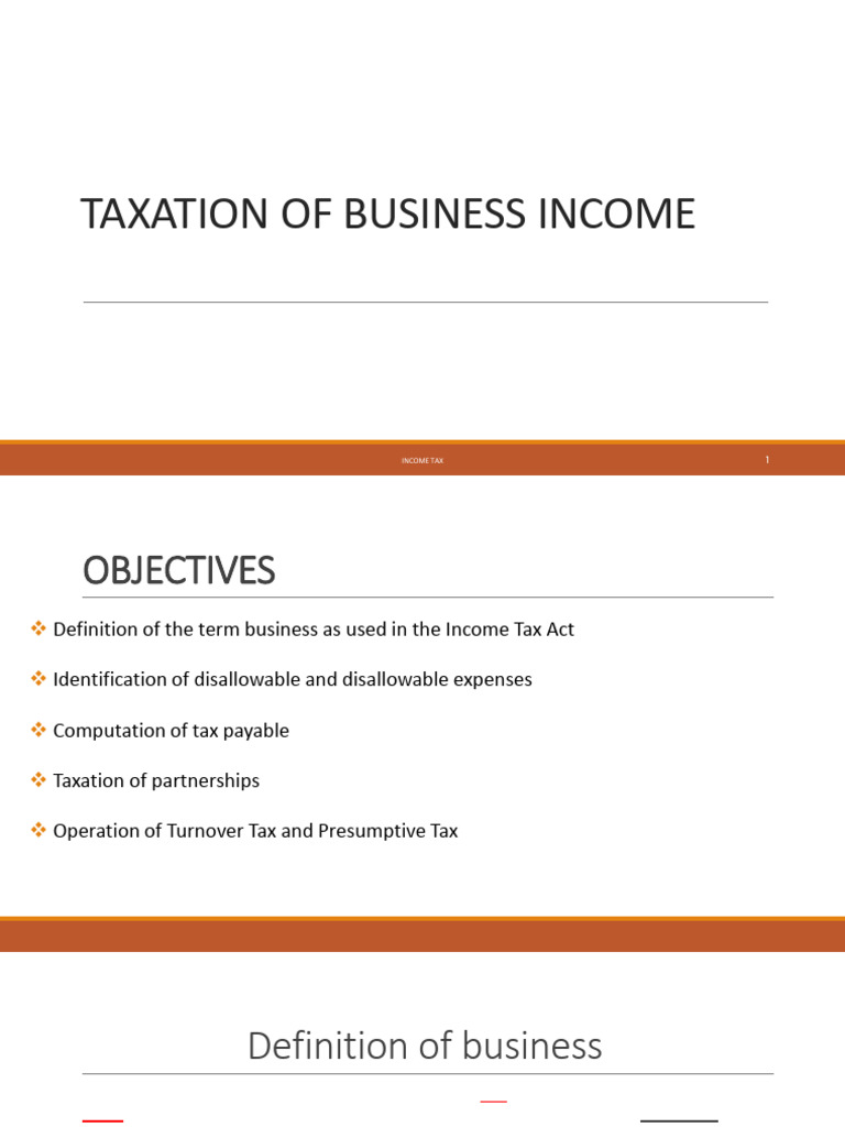 Taxation of Business Income | PDF | Expense | Taxes