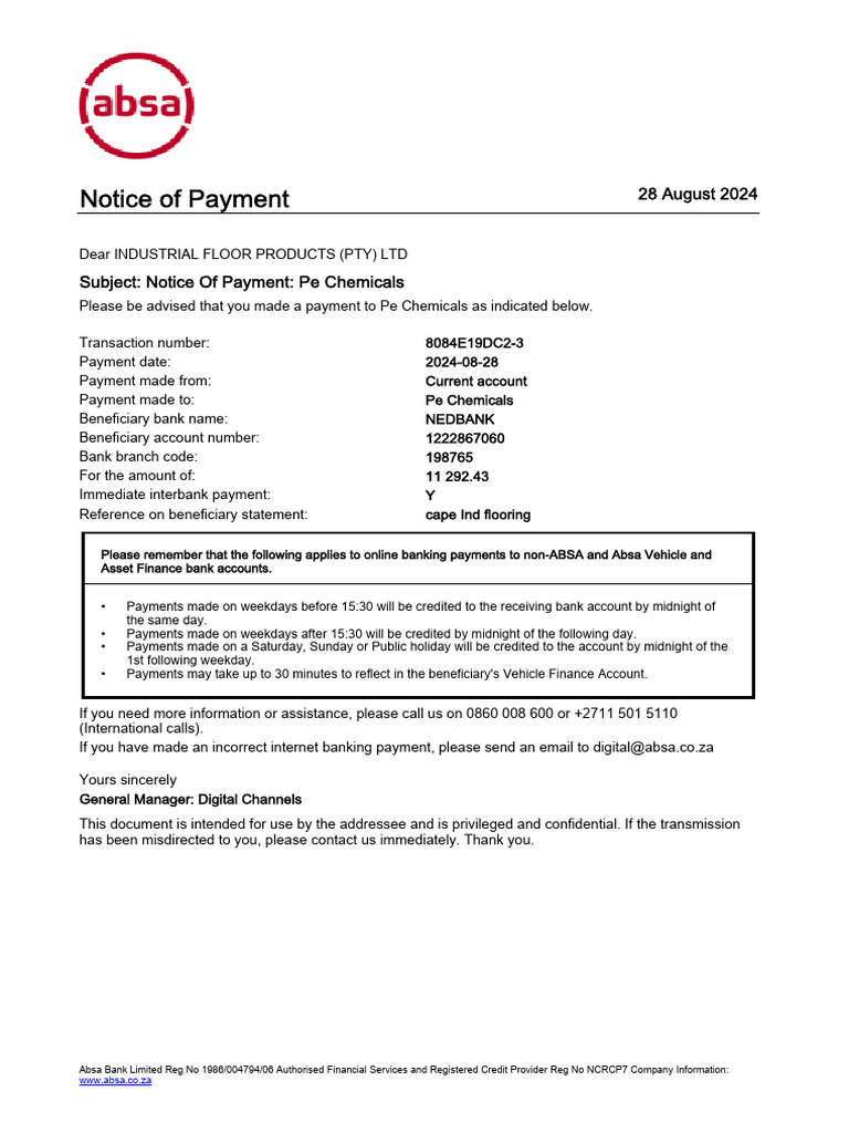 Notice of Payment | PDF