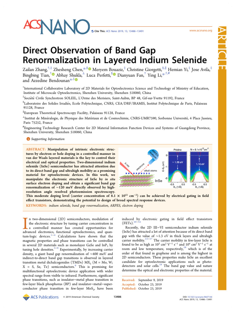 InSe 2 | PDF | Band Gap | Semiconductors