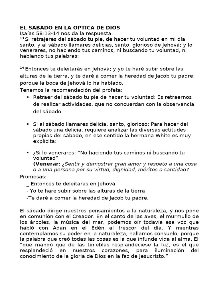 Cómo GUARDAR EL SABADO | PDF | Dios | Jesús