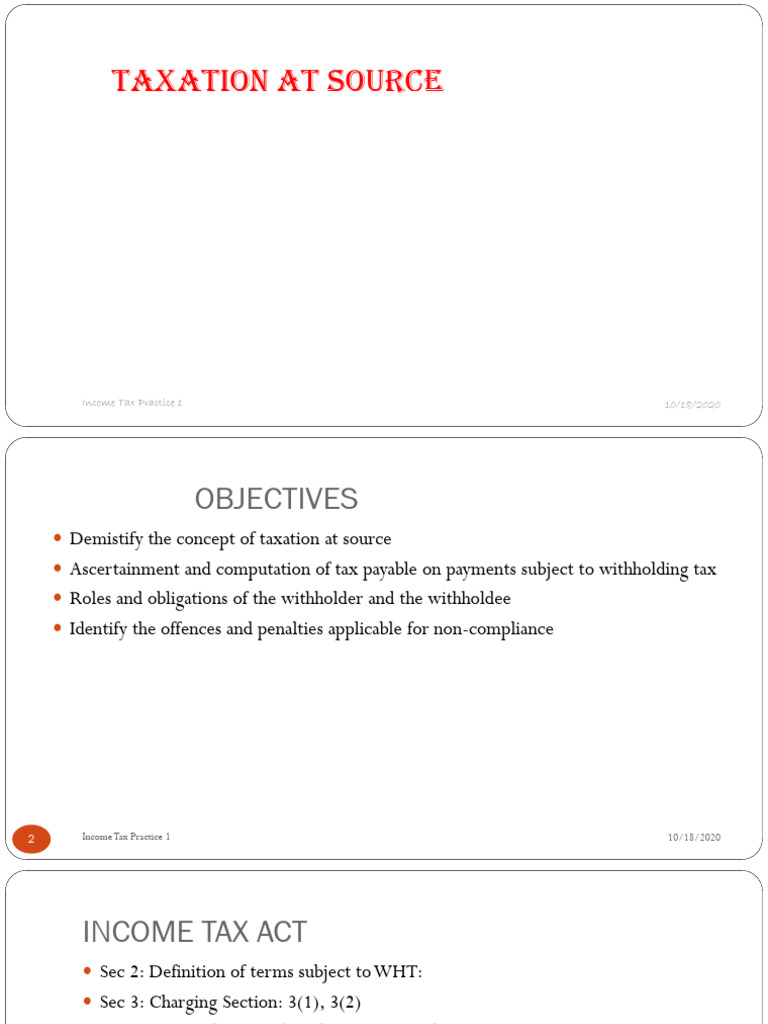 Taxation at Source | PDF | Dividend | Taxes