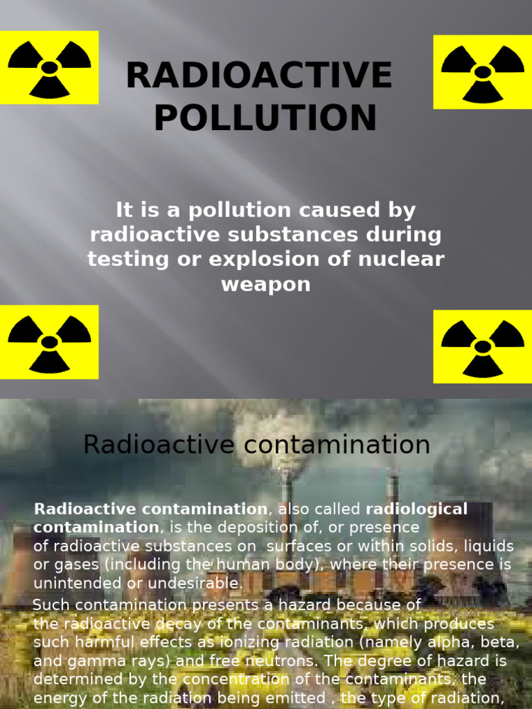 Radioactive Pollution | PDF | Radioactive Contamination | Radioactive Decay