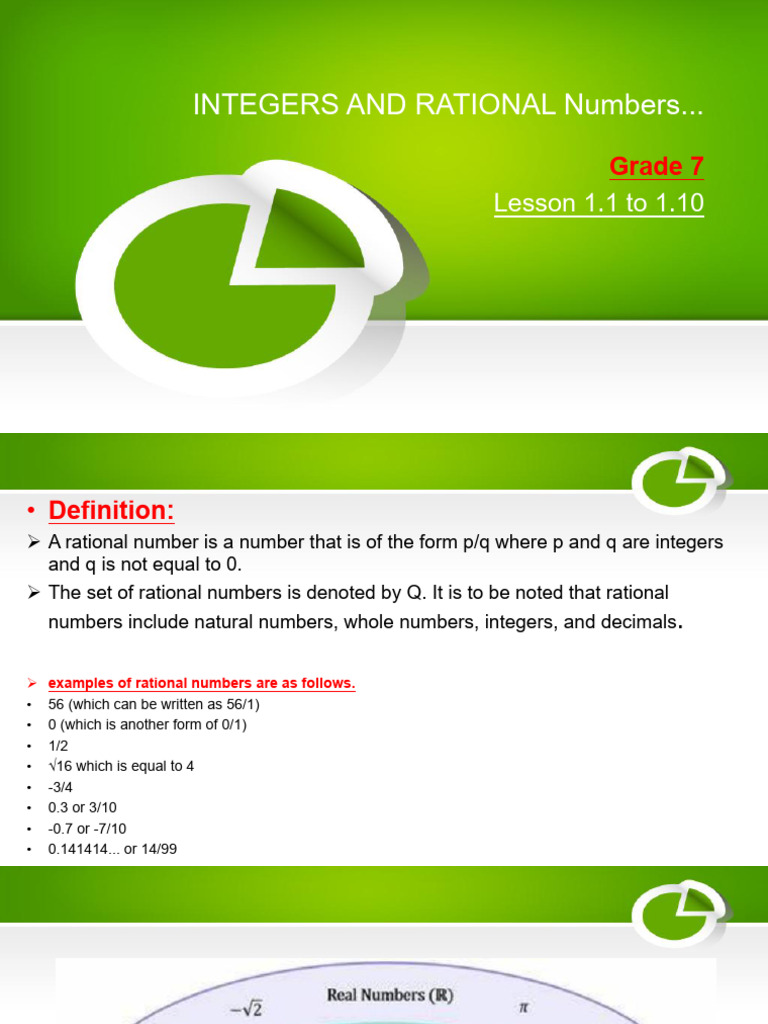 Understanding Rational Numbers in Grade 7 | PDF | Numbers | Rational Number